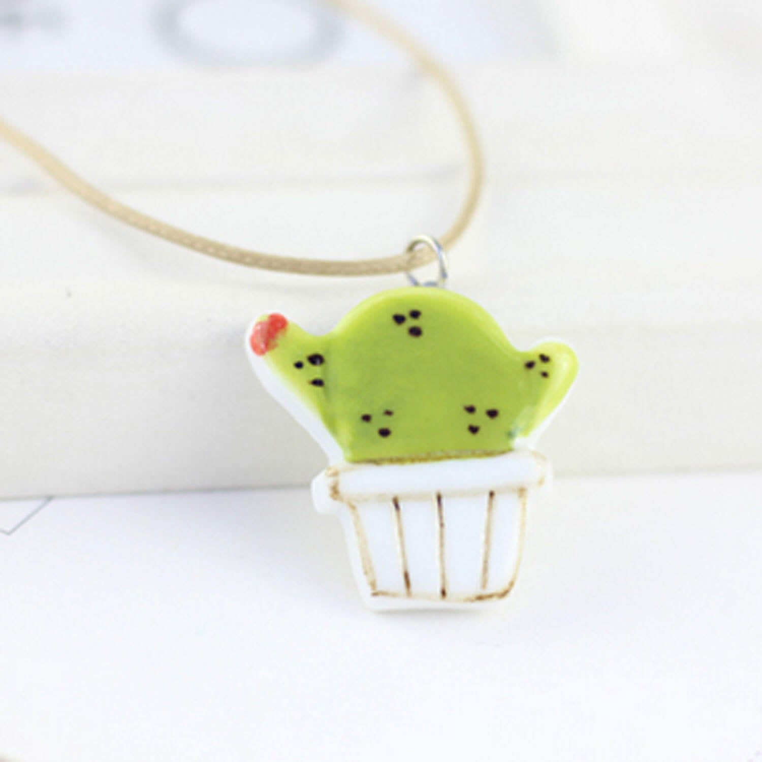 Cactus Pendant Necklace for Women | Minimalist Plant Jewellery Gifts ...