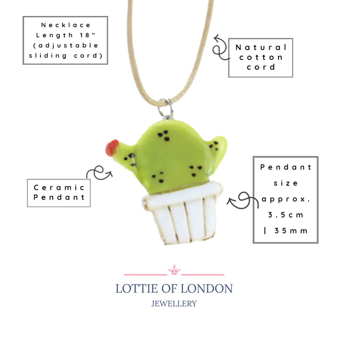 Cactus Pendant Necklace for Women | Minimalist Plant Jewellery Gifts ...