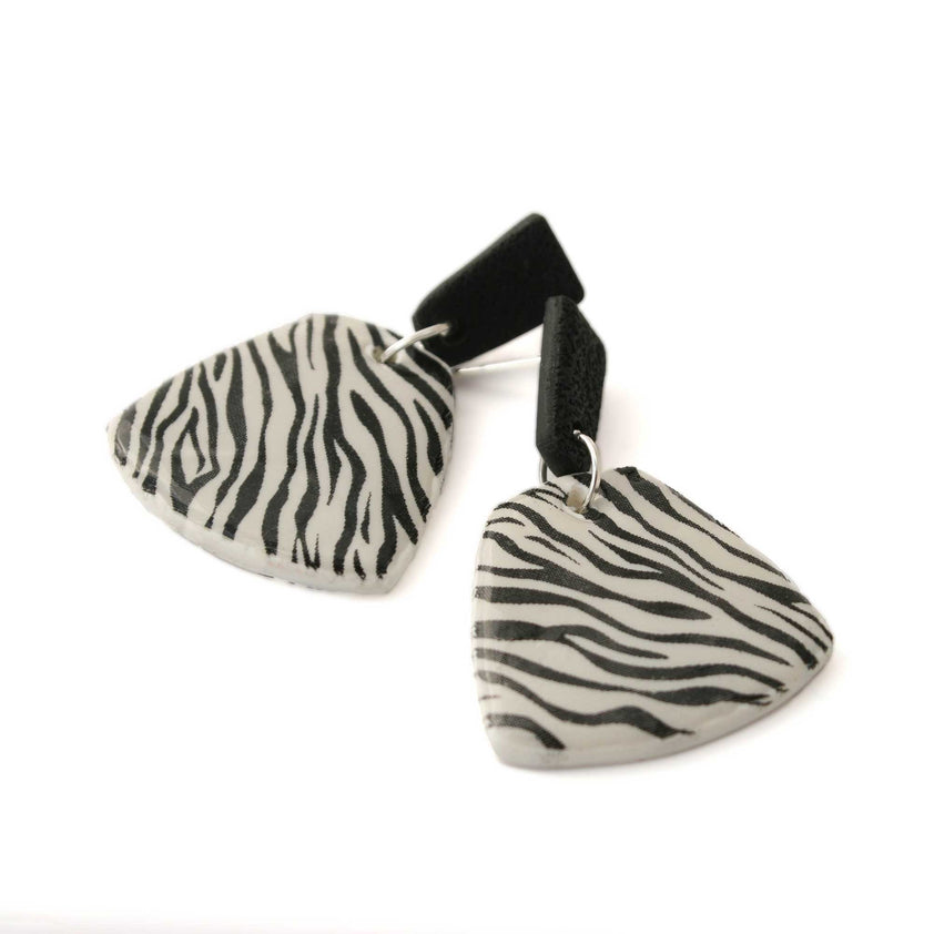 Zebra Print Earrings | Statement Drop Earrings | Unique Jewellery – Lottie Of London Jewellery